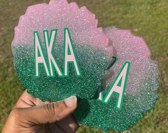 Alpha Kappa Alpha AKA Drip Sorority Coaster Set With Stand Pinky Up