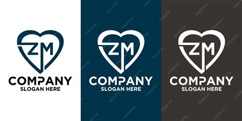 Premium Vector Initial Letter Z M Love Logo Vector Design Template