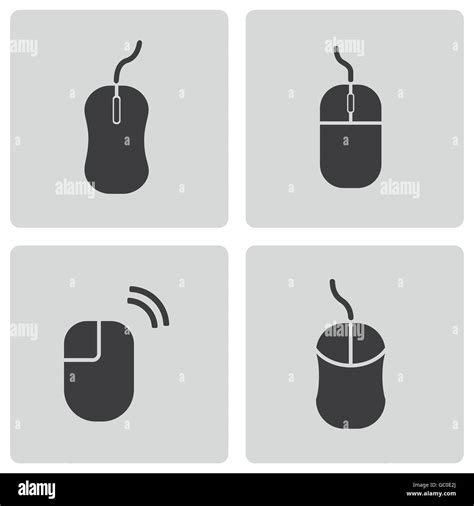 Vector Black Computer Mouse Icons Set Stock Vector Image And Art Alamy