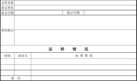 公文处理运转单word文档免费下载文档大全