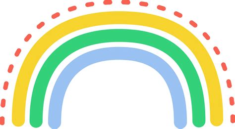 Cute Rainbow Doodle Boho Icon 32334104 Png