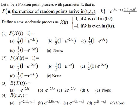 Solved Let N Be A Poisson Point Process With Parameter Chegg