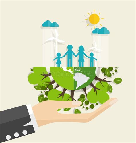 Eco Amigável Conceito Da Ecologia Terra E As árvores Verdes De Eco