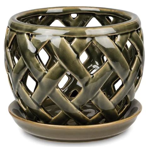 Border Concepts 6 Lattice Black Orchid Pot Gertens Garden Center