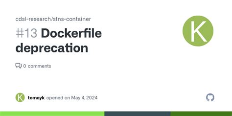 Dockerfile Deprecation · Issue 13 · Cdsl Researchstns Container · Github