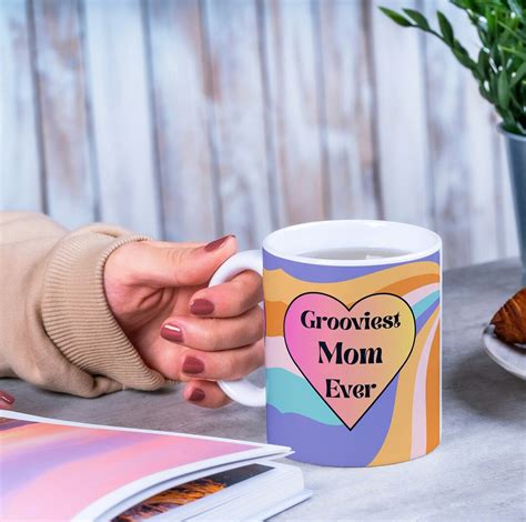 Best Mom Mug Grooviest Mom Psychedelic 70s Design Hippie Colorful