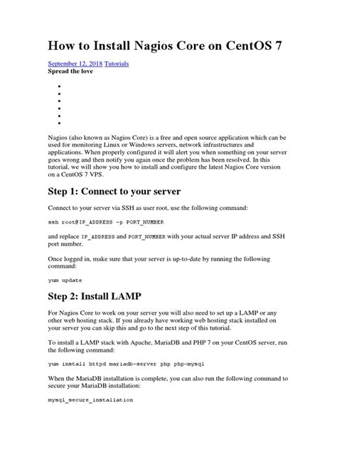 How To Install Nagios Core On Centos 7 Pdf Apache Server