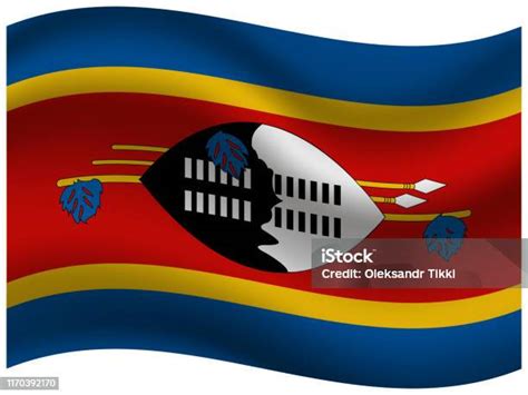 스와질란드 흔들리는 효과와 아름다운 국기 원래 색상과 비율 웹 로고 아이콘 및 배경에 대한 놀라운 디자인 벡터 일러스트 레이션에서 모든 국가 플래그 세트 국기에 대한 스톡