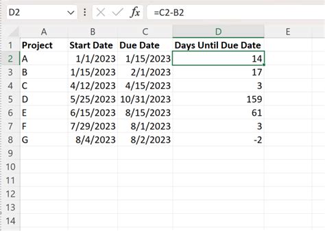 Excel How To Use A Formula To Calculate Due Date