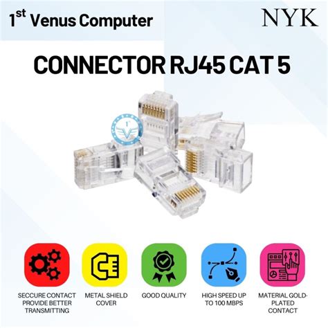 Jual Connector Rj Cat Nyk Conector Konektor Rj Cat E Ftp Net Con Shopee Indonesia