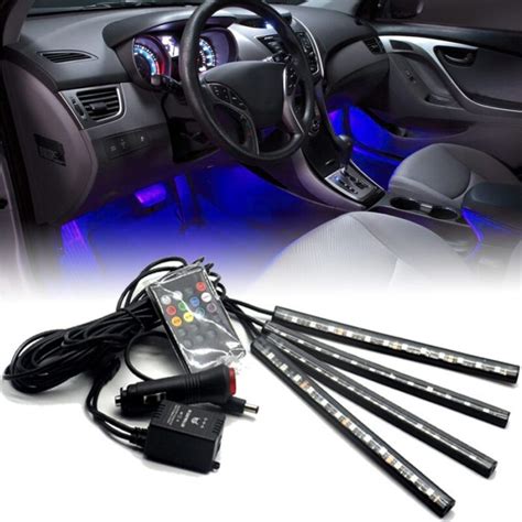 Doxmall Car Rgb Led Strip Light 4pcs 48 Led Remote Controlled Car