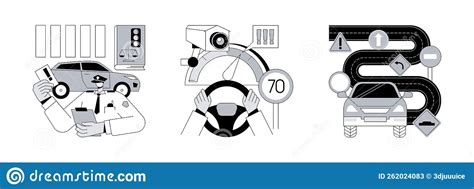 Vehicle Movement Regulation Abstract Concept Vector Illustrations