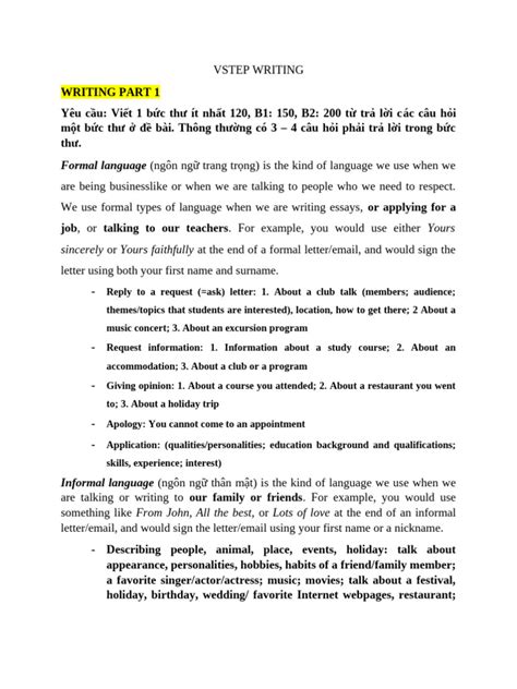 Vstep Writing 2 Pdf