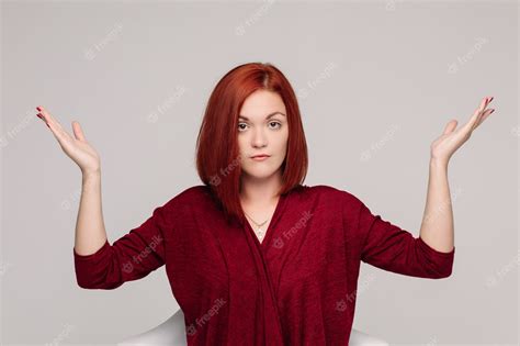 Premium Photo Business Woman Wearing In Red Having Passive Emotion