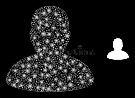 vector mesh web man with magic carcass flashes stock vector