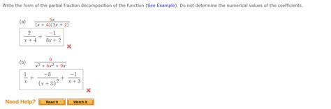 Solved Write The Form Of The Partial Fraction Decomposition Chegg