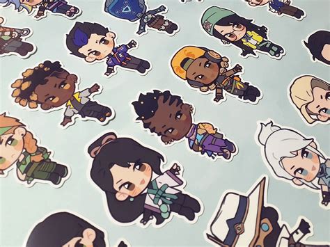 Valorant Glossy Vinyl Chibi 3 Stickers Fullbody Valorant Agent Stickers