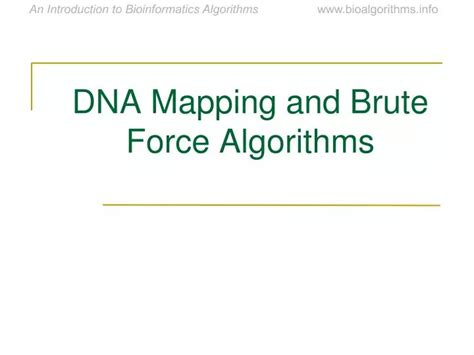 Ppt Dna Mapping And Brute Force Algorithms Powerpoint Presentation