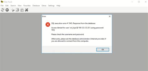 Error Trying To Connect To My Cyberpanel Servers Sql Database Server