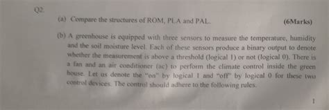 solved 02 a compare the structures of rom pla and pal