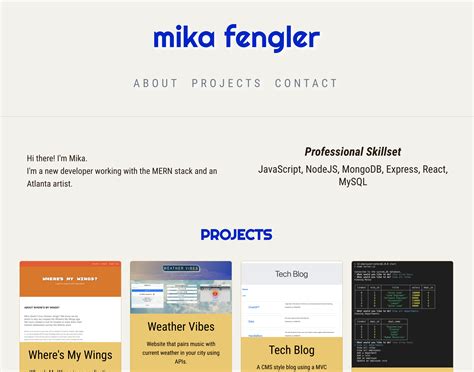 GitHub Mikafeng Mikas Portfolio A Web Developer Portfolio Created