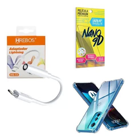 funda motorola edge30 adaptador p2 p tipo c y película 9d mercadolibre