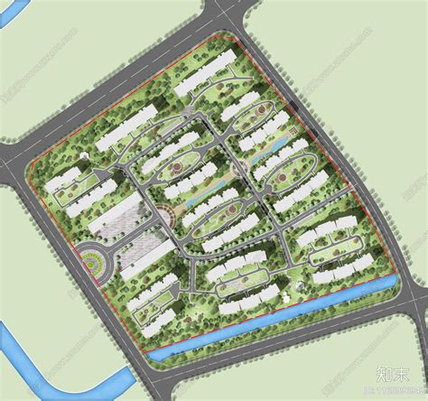 免扣psd居住区规划景观彩平图贴图下载【id1160996942】【知末网贴图库】