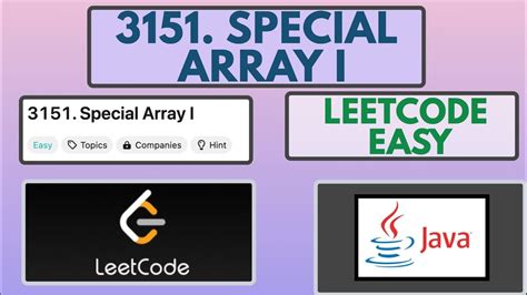 Leetcode | 3151. Special Array I | Easy | Java Solution - YouTube