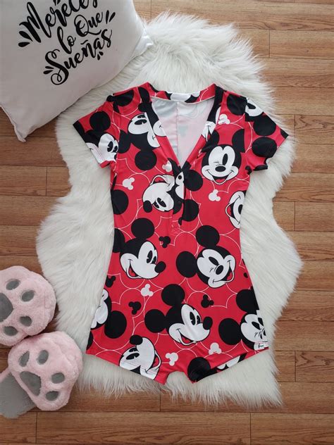 Pijama Enterizo Botones Mickey Mouse Rosa Pastell