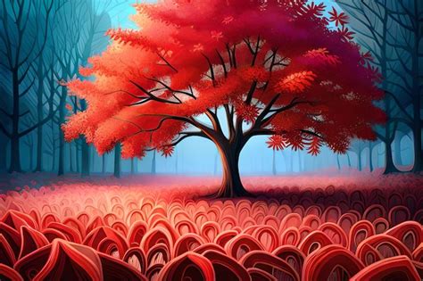 Premium Ai Image Elegant Abstract Tree Texture With Leaves