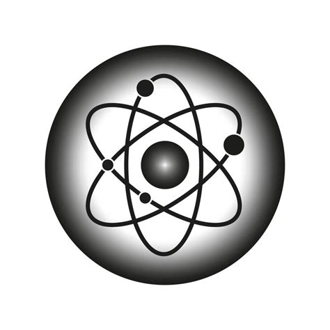 Atom Structure Icon Scientific Orbital Model Molecular Nucleus Vector