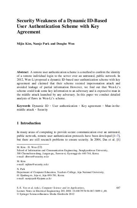 Security Weakness Of A Dynamic Id Based User Authentication Scheme With