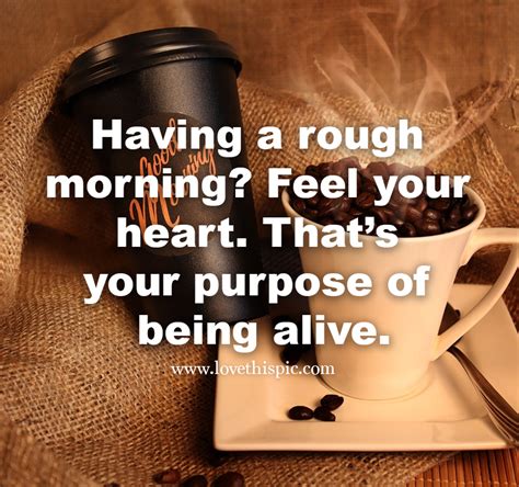 Having A Rough Morning Feel Your Heart Thats Your Purpose Of Being Alive Pictures Photos