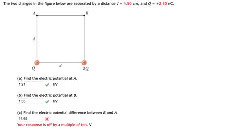 Solved The Two Charges In The Figure Below Are Separated By Chegg