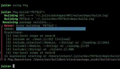 pkg not defined when building packages even though i did use pkg