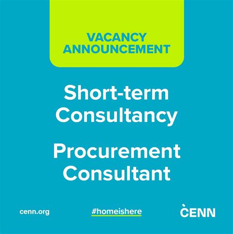 Cenn On Linkedin 📣 Cenn Is Seeking A Short Term Procurement Consultant For The Project The…