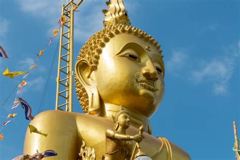 Large Statues Of Buddha Concentrate On Clouds And Sky Stock Image