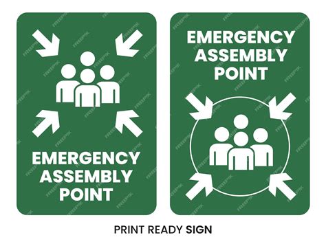 Premium Vector Emergency Assembly Point Print Ready Sign Vector