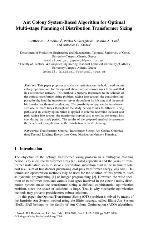 Pdf Ant Colony System Based Algorithm For Optimal Multi Stage Planning Of Distribution