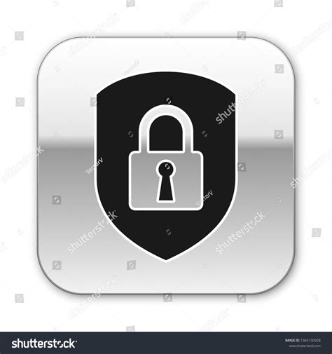 Black Shield Security Lock Icon Isolated Stock Vector Royalty Free 1365130928 Shutterstock