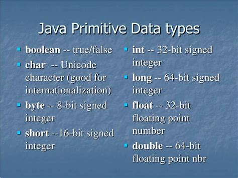 Ppt Java Primitives Powerpoint Presentation Free Download Id2416251