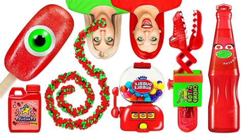 Red Food Challenge Food Battle By Multi Do Food Challenge Youtube