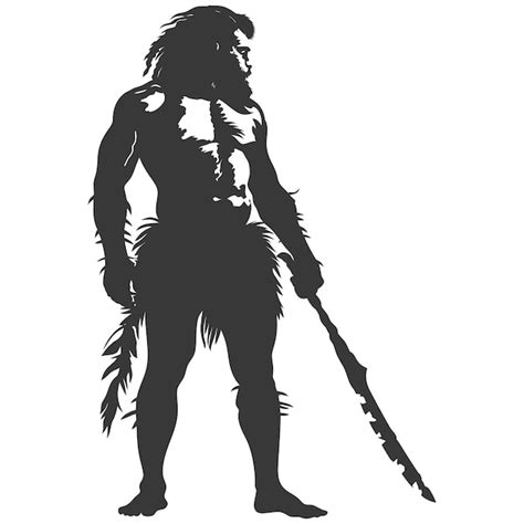 premium vector silhouette ancient caveman black color only full body