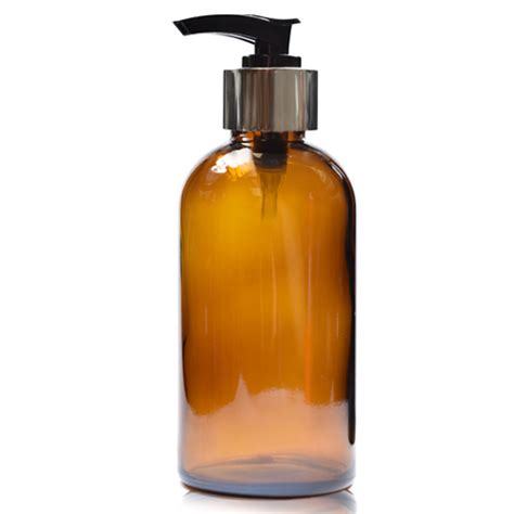 200ml Amber Glass Boston Bottle With Premium Pump