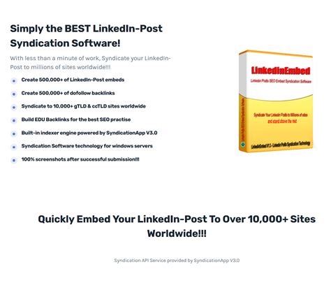 Linkedinembed Linkedin Content Embed Syndication Software For Seoclerks