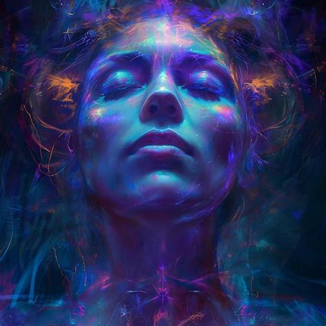 Premium Photo Holographic Goddess A Soulful Expression In Artistic Style