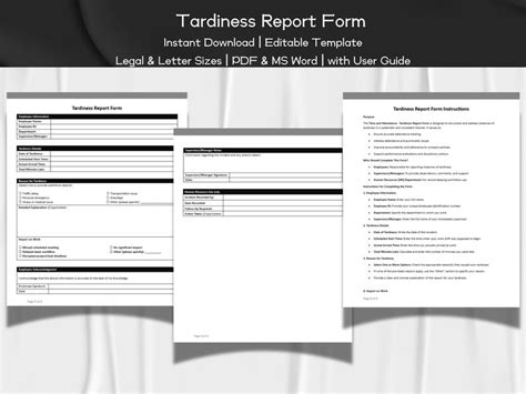 Tardiness Report Form Editable And Printable Template Employee