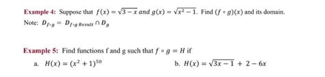 Solved Example 4 Suppose That F X 3x And G X X21 Find Chegg