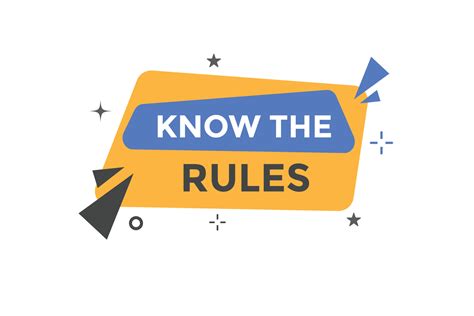 Know Your Rules Button Speech Bubble Banner Label Know Your Rules
