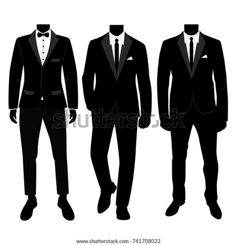 Wedding Mens Suit Tuxedo Collection Groom Stock Vector Royalty Free